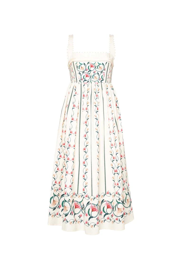 Barbara Pearl Trimmed Sleeveless Midi Dress in Rocio | European décor ...